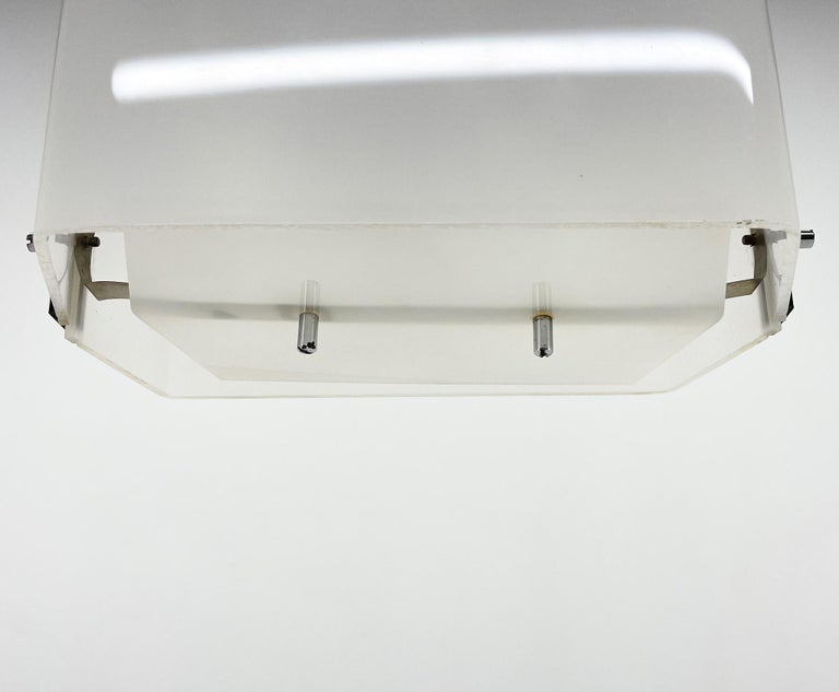 1970's Geometric Plastic and Chrome Pendant For Sale at 1stDibs