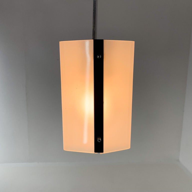 1970's Geometric Plastic and Chrome Pendant For Sale at 1stDibs