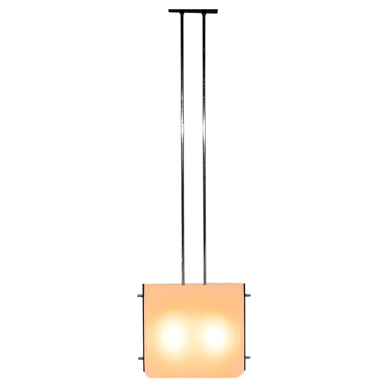 1970's Geometric Plastic and Chrome Pendant For Sale at 1stDibs