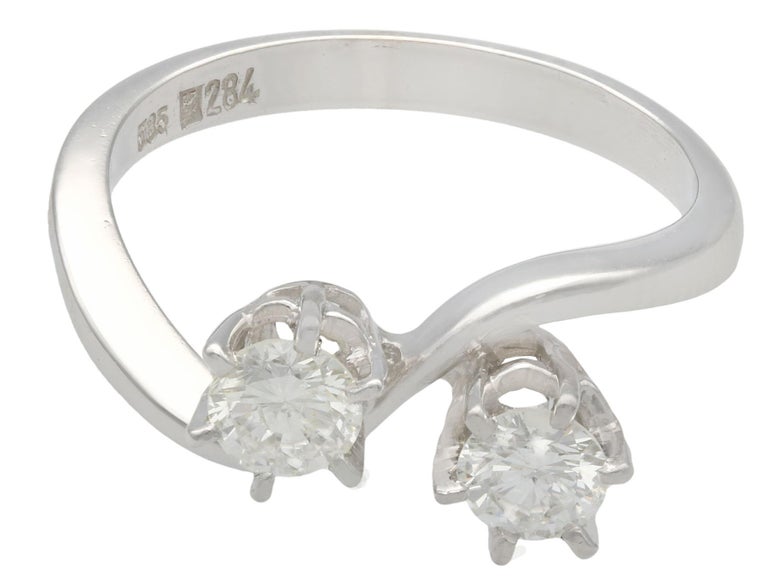 1970s German Diamond and White Gold Twist Engagement Ring For Sale at ...