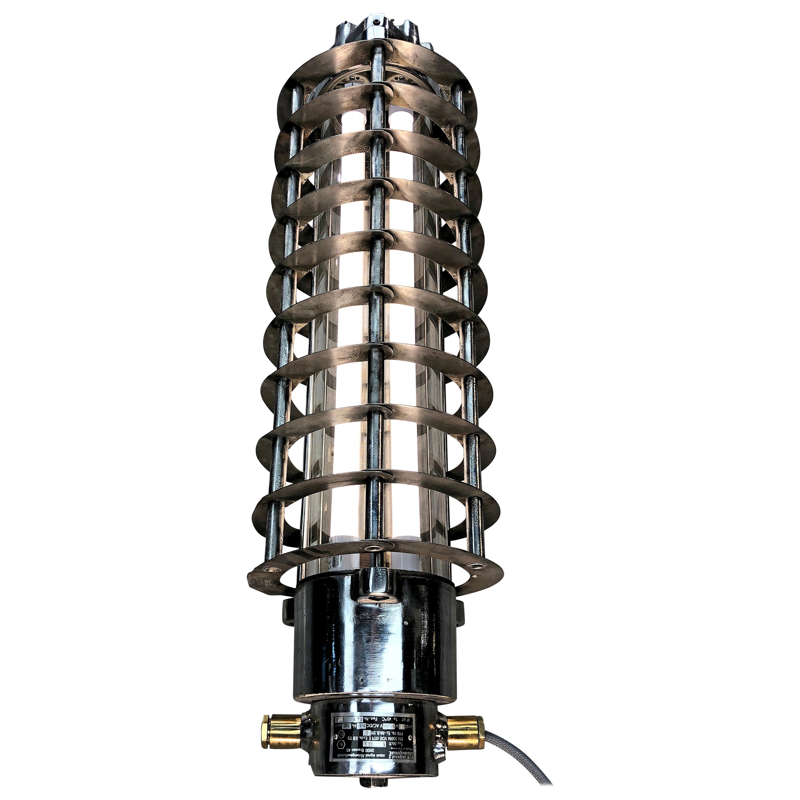 1970s German Flameproof Industrial Wall Mounted Aluminium Striplight ...