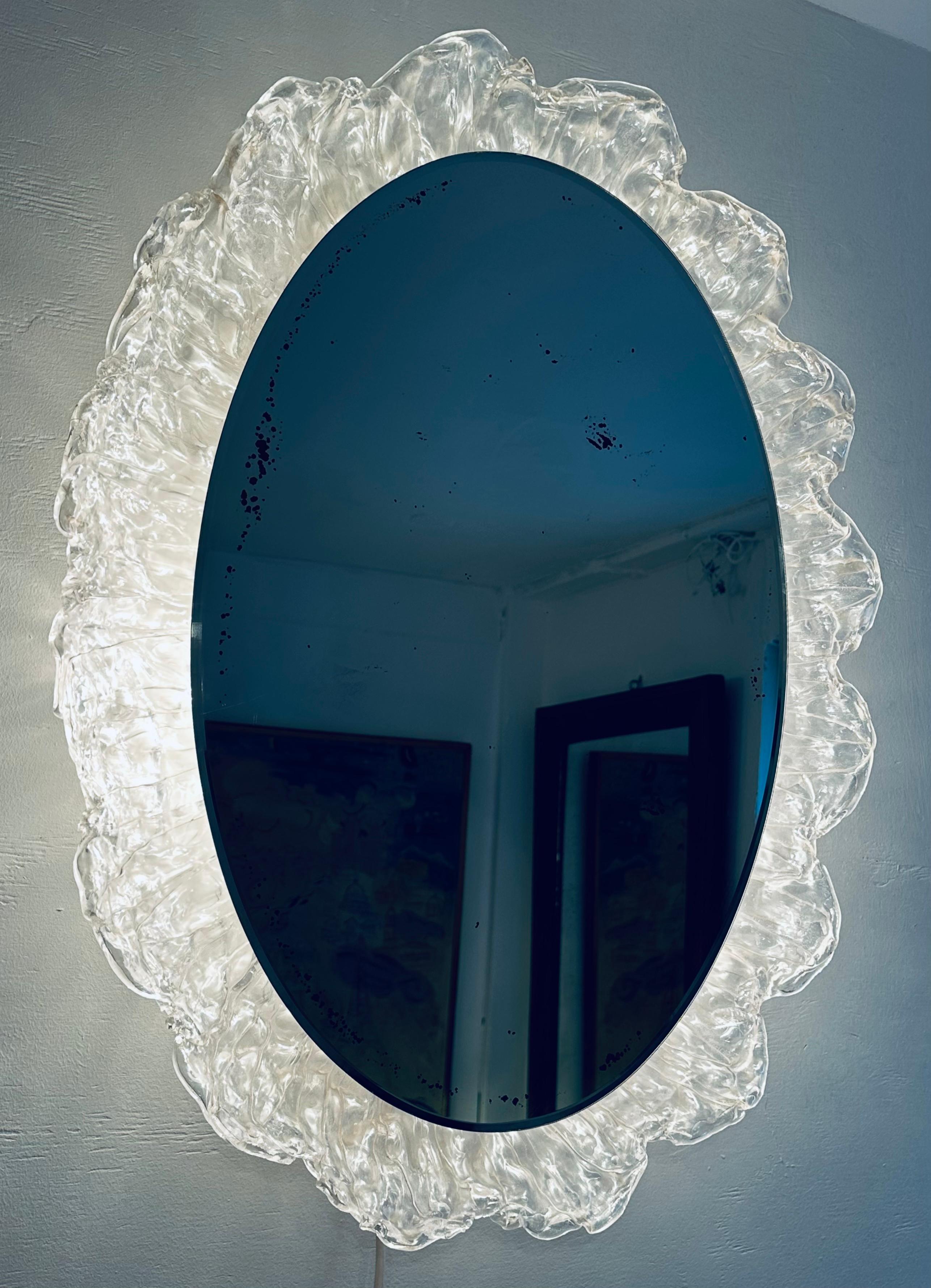 1970s German Hillebrand Leuchten Illuminated Acrylic Back Lit Flower ...