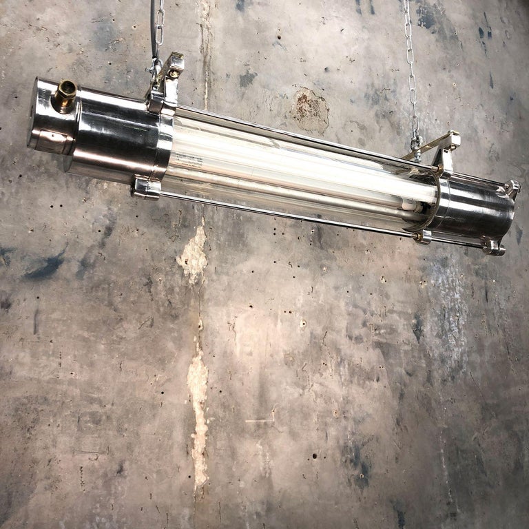 1970s German Industrial Cast Aluminum and Glass T8 Explosion Proof ...