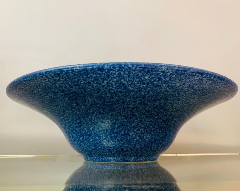 1970s German Studio Pottery Ceramic Blue Mottled Bowl by Pfeiffer ...