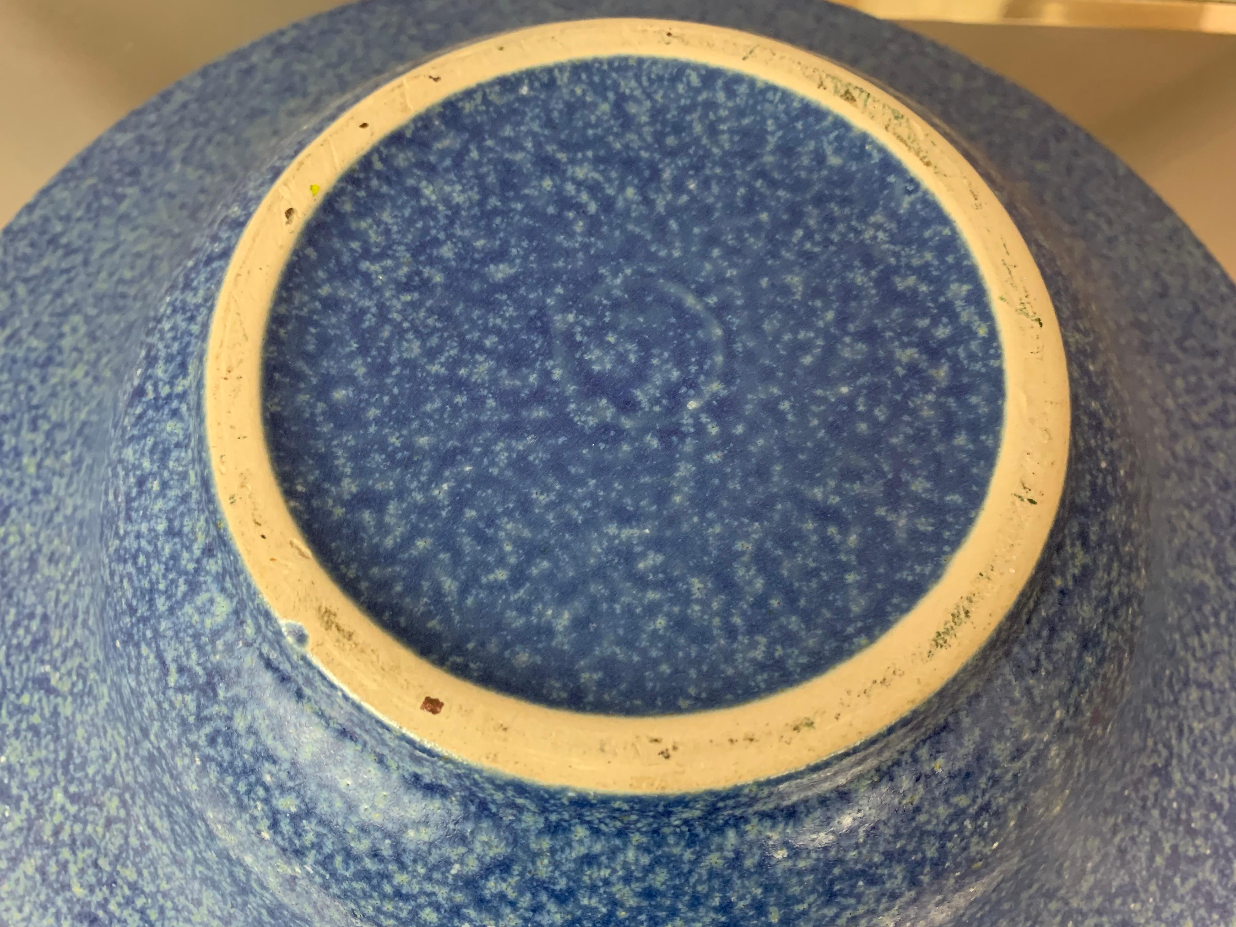 1970s German Studio Pottery Ceramic Blue Mottled Bowl by Pfeiffer ...