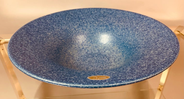 1970s German Studio Pottery Ceramic Blue Mottled Bowl by Pfeiffer ...