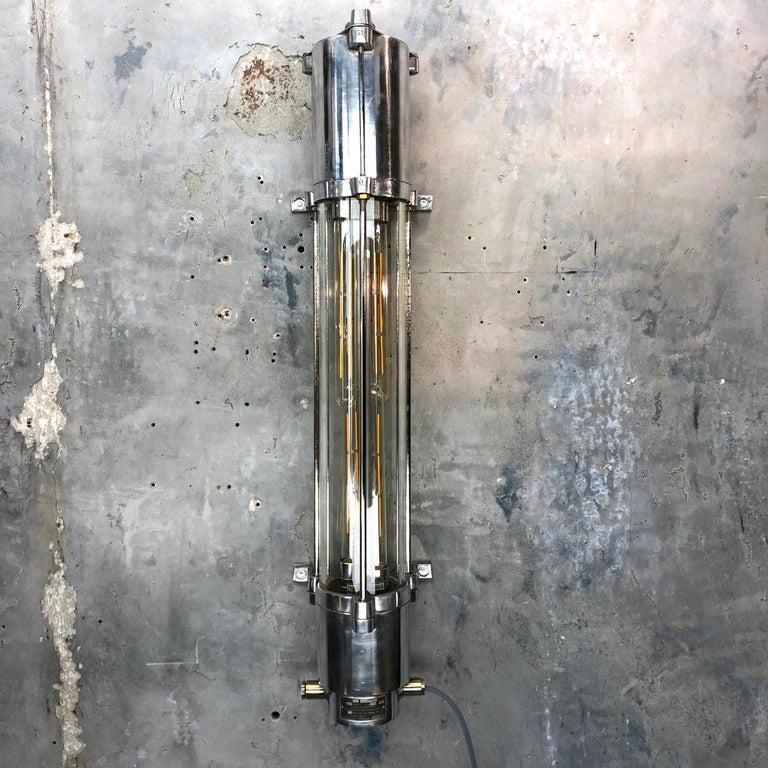 1970s German Wall Mounted Aluminium and Glass Explosion Proof Edison ...