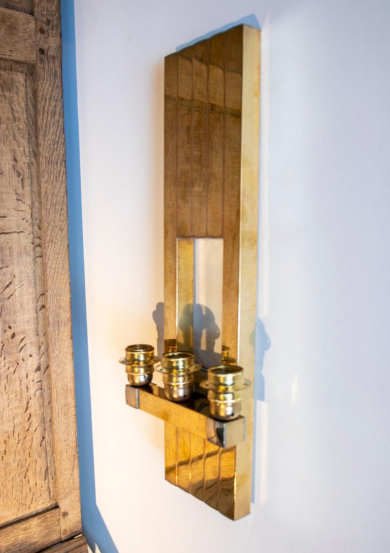 1970s Gilded Bronze Wall Sconce For Sale at 1stDibs