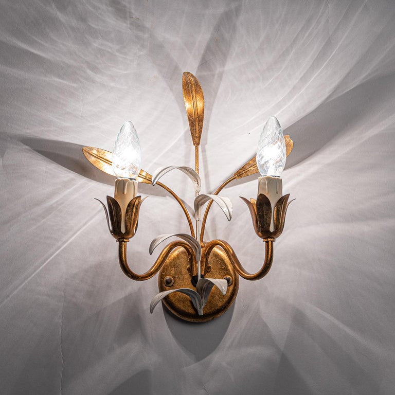 1970s Gilt Metal Wall Light by Hans Kögl For Sale at 1stDibs