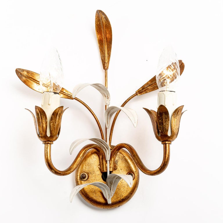 1970s Gilt Metal Wall Light by Hans Kögl For Sale at 1stDibs