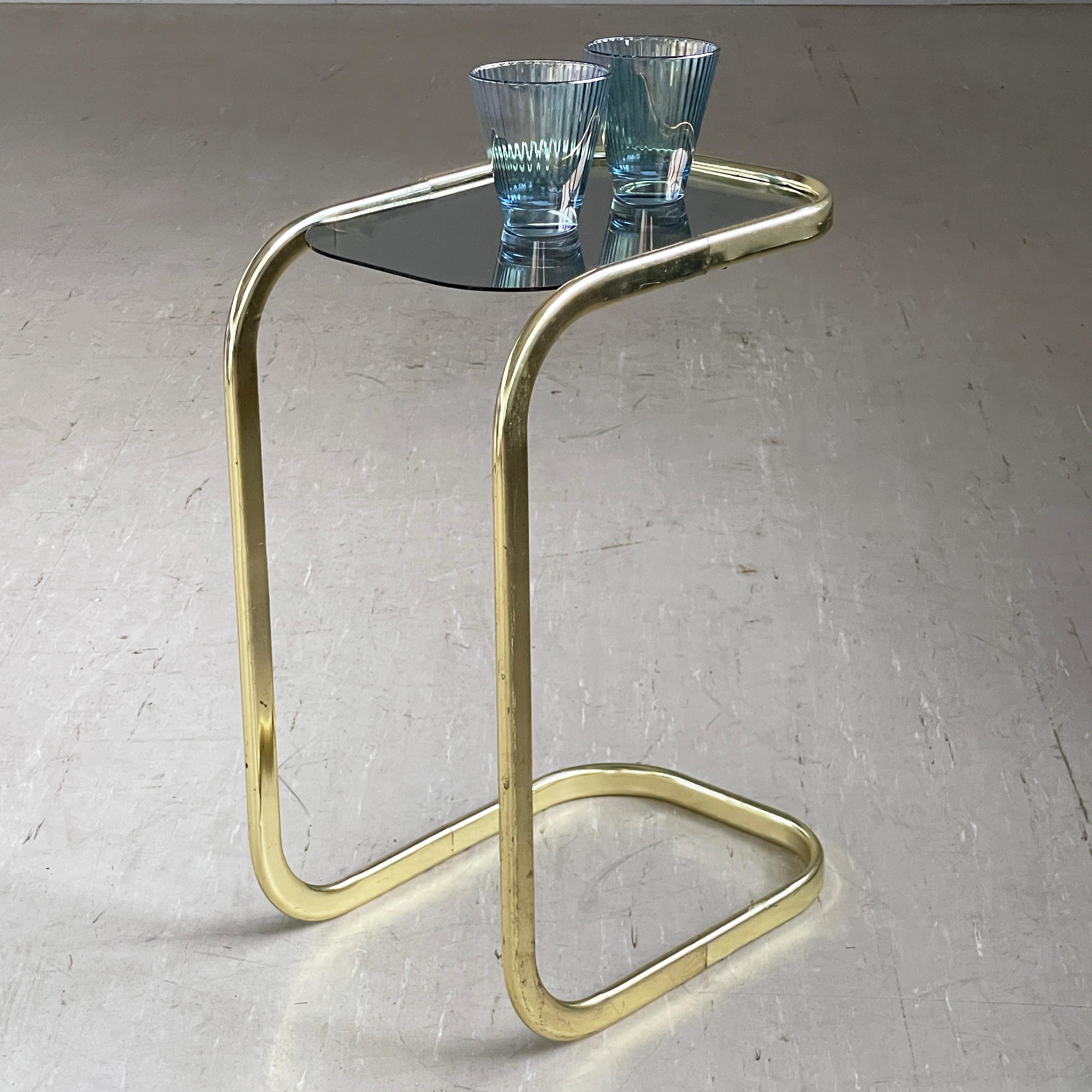 1970's Glass Topped Side Table For Sale at 1stDibs