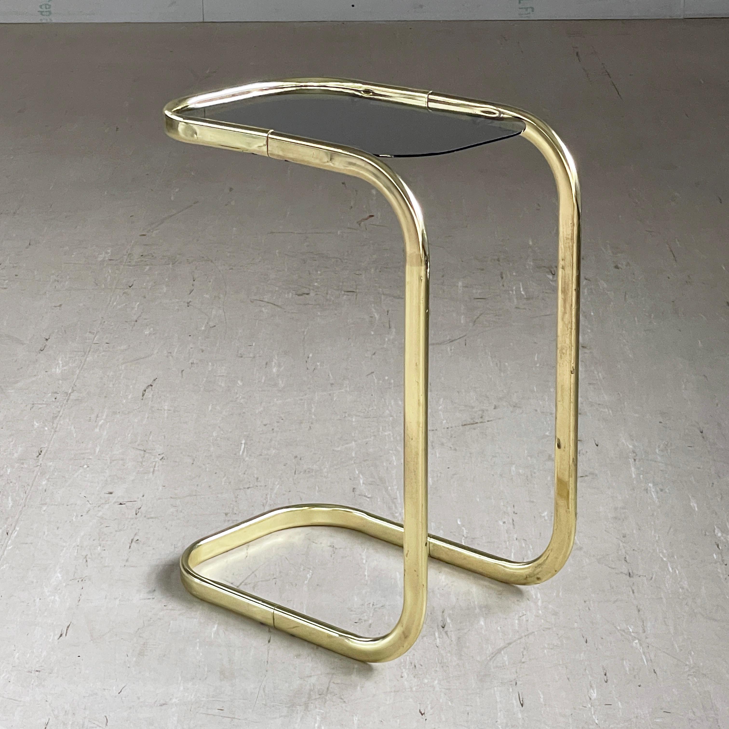 1970's Glass Topped Side Table For Sale at 1stDibs