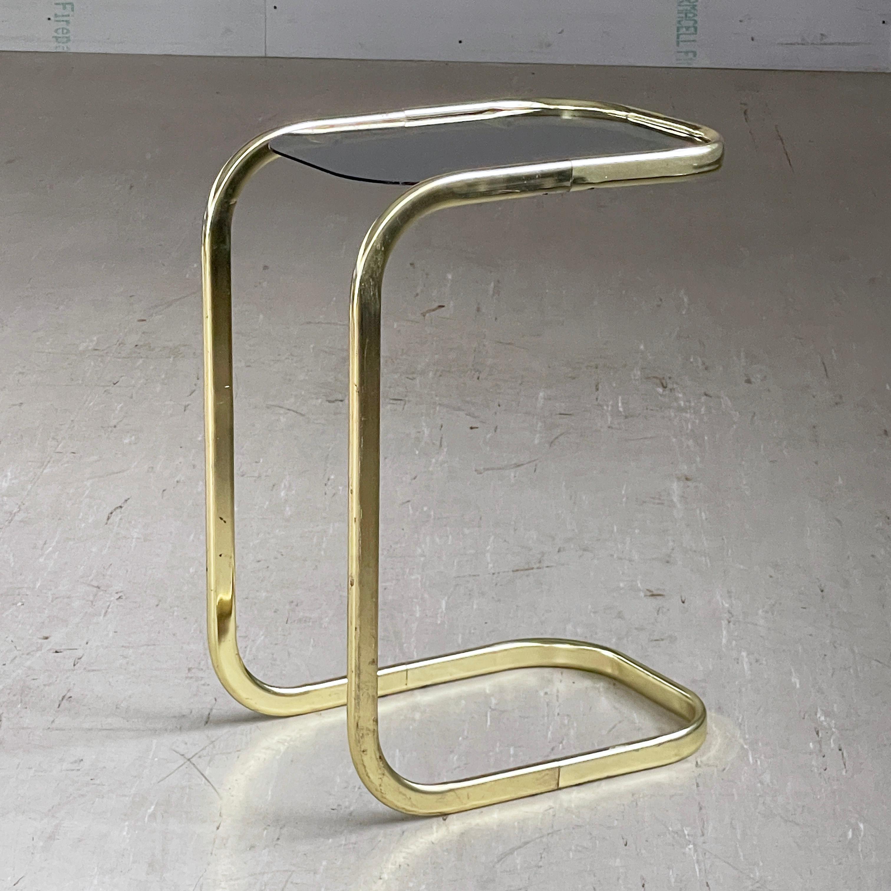 1970's Glass Topped Side Table For Sale at 1stDibs