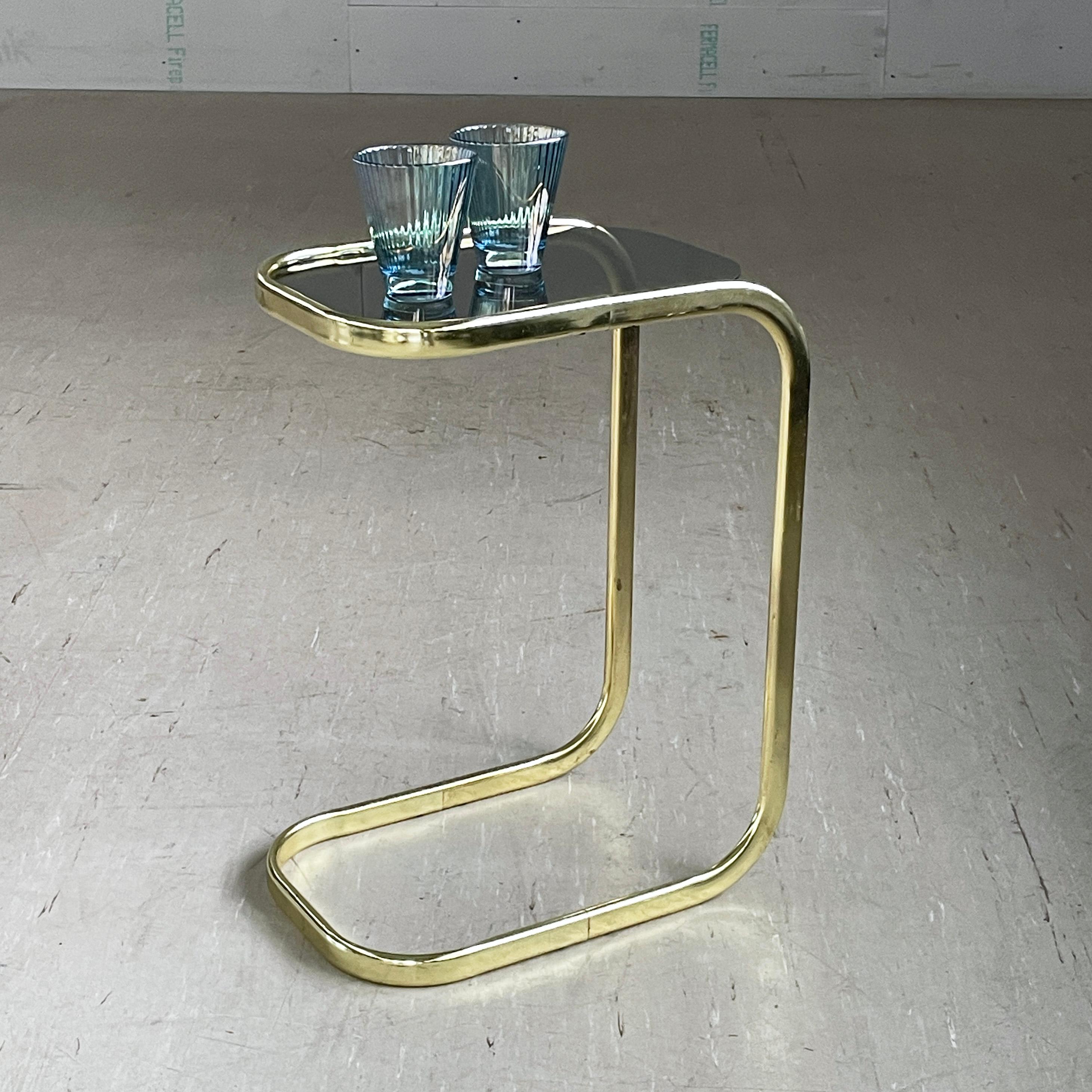 1970's Glass Topped Side Table For Sale at 1stDibs