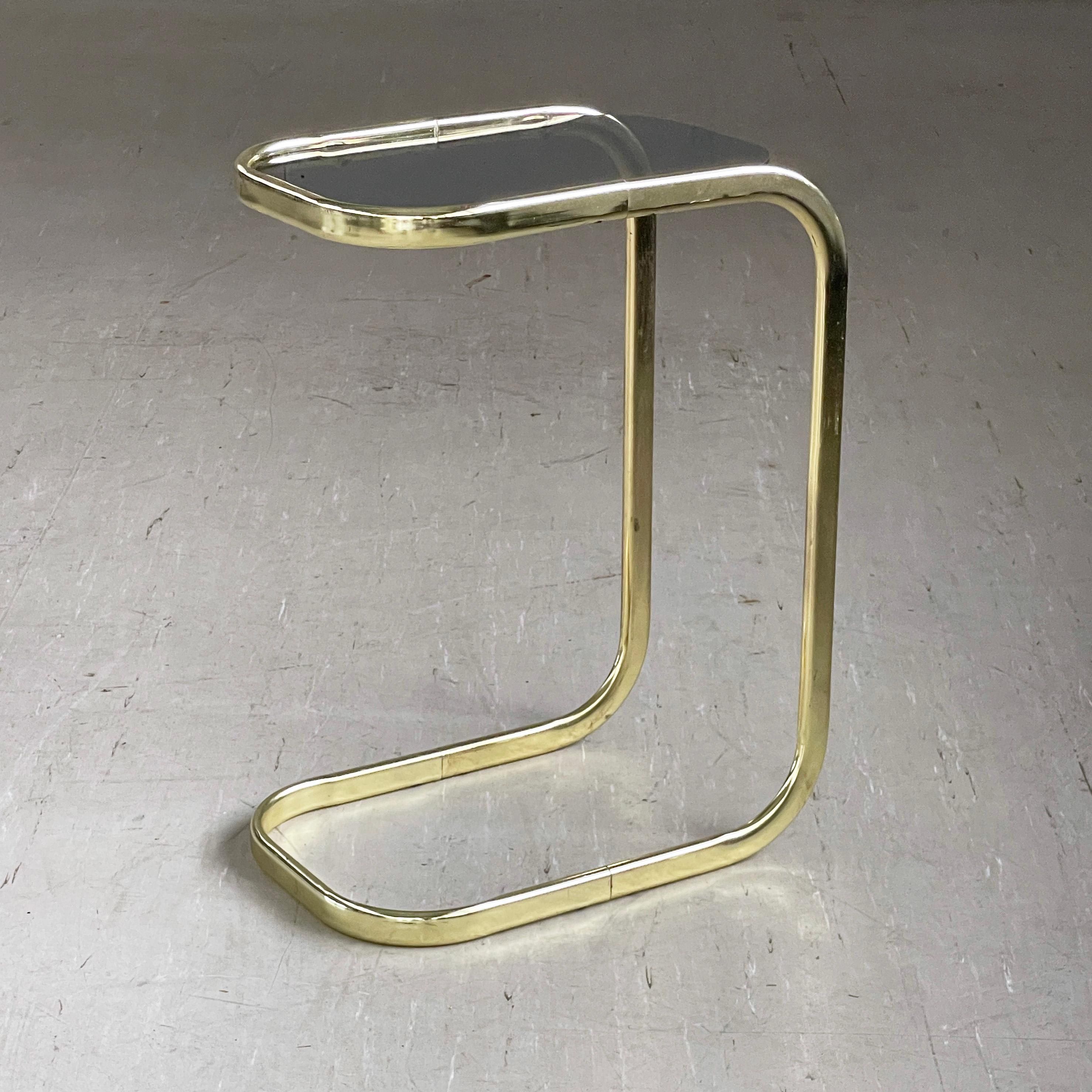 1970's Glass Topped Side Table For Sale at 1stDibs