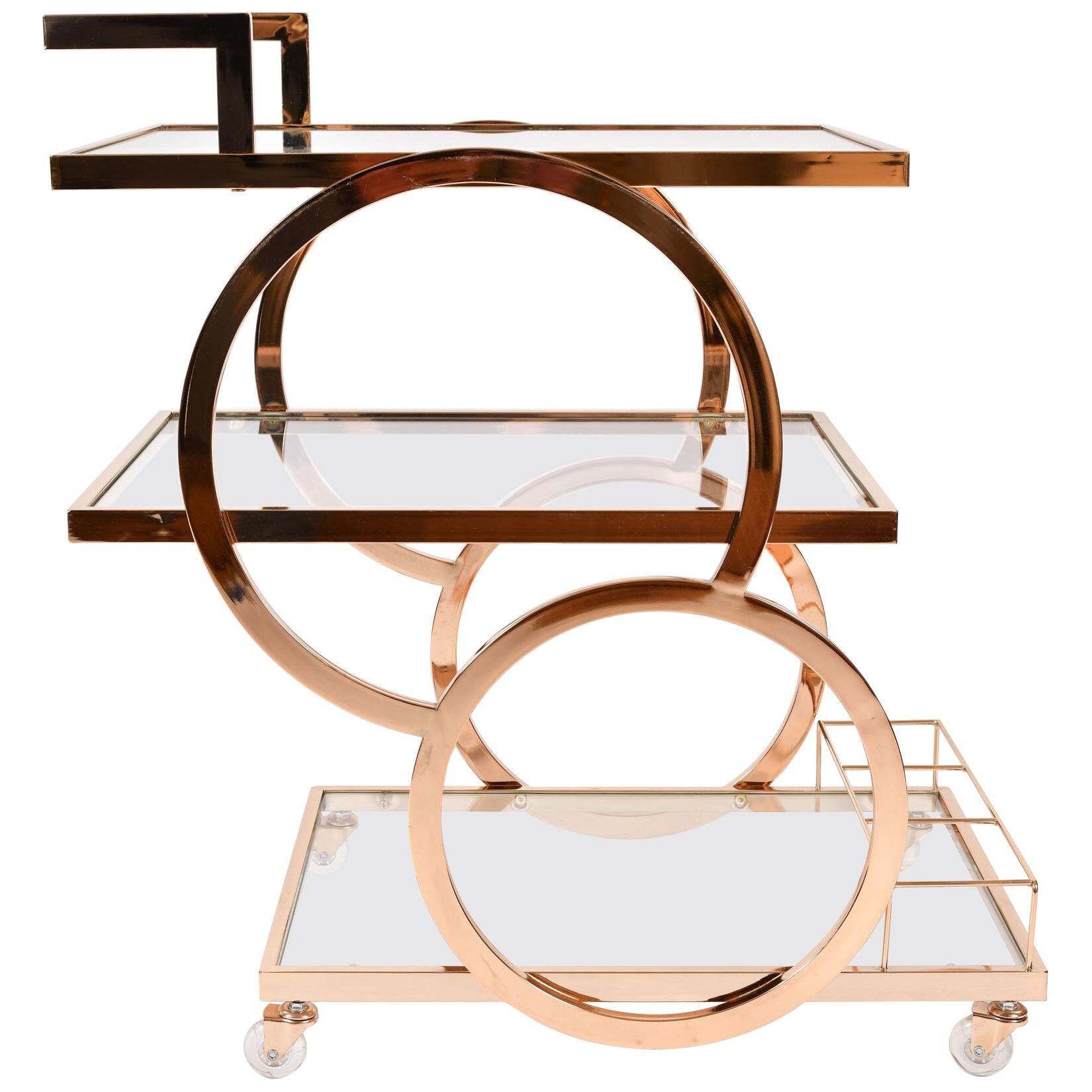 1970s Gold American Decorative Drinks Trolley For Sale at 1stDibs ...