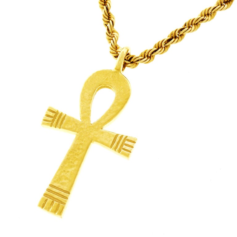 1970s Gold Ankh at 1stDibs