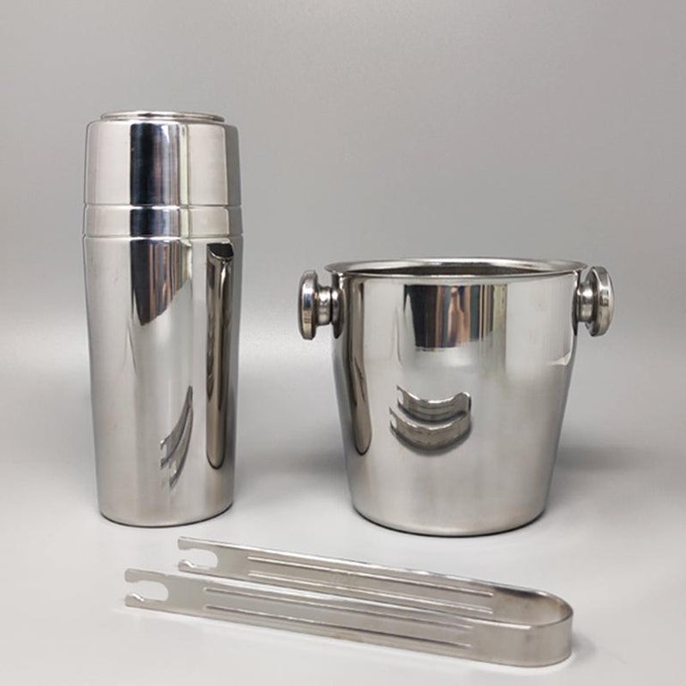 1970s Gorgeous Cocktail Shaker With Ice Bucket by Mepra. Made in Italy ...
