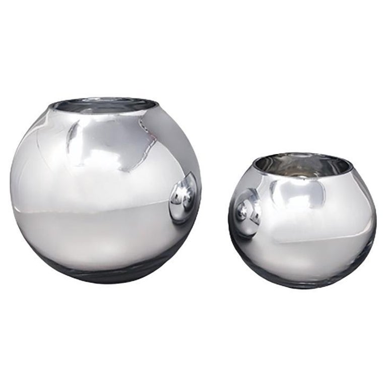 1970s Gorgeous Pair of Vases in Mirror Glass by Emilio Pucci. Made in ...