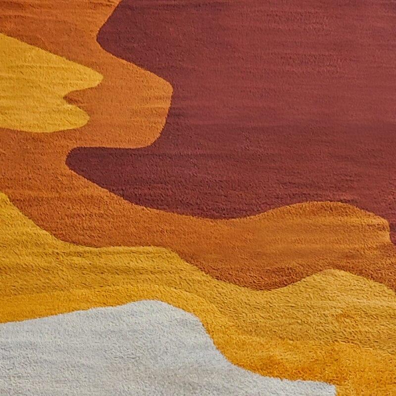 1970s Gorgeous Space Age Rug by Belgian National Institute. Made in ...