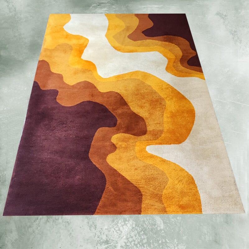 1970s Gorgeous Space Age Rug by Belgian National Institute. Made in ...
