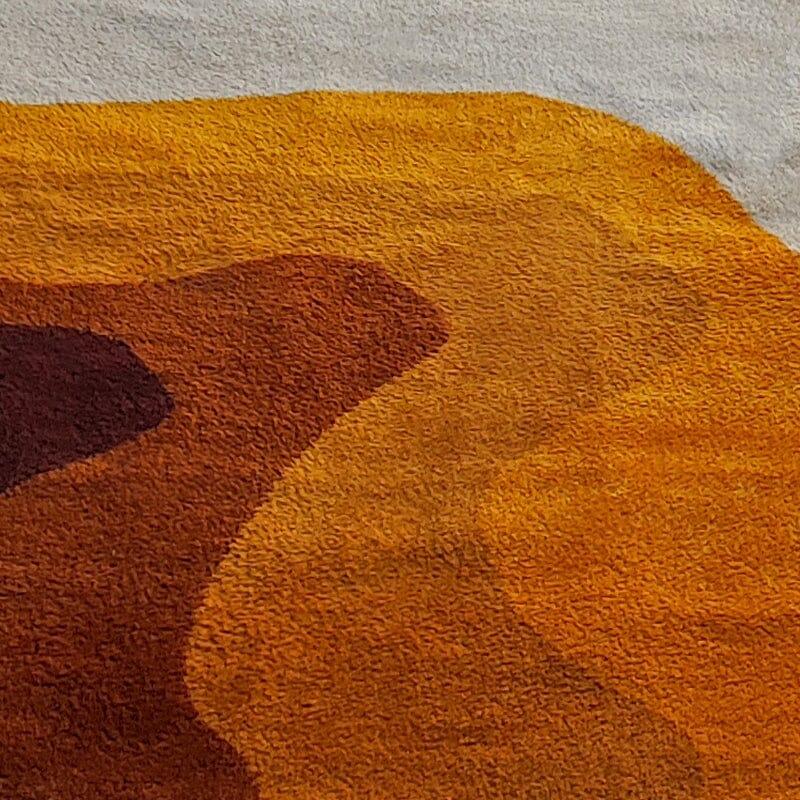 1970s Gorgeous Space Age Rug by Belgian National Institute. Made in ...