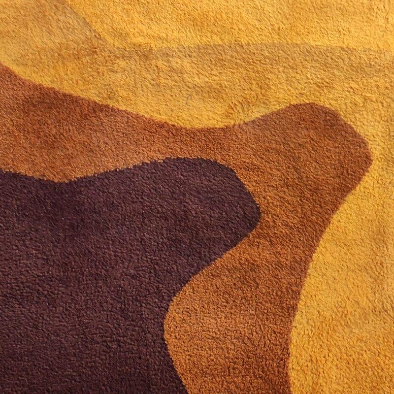 1970s Gorgeous Space Age Rug by Belgian National Institute. Made in ...