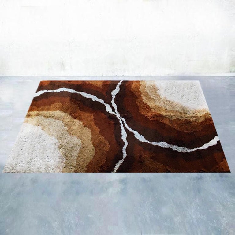 1970s Gorgeous Space Age Rug in Wool, Made in Italy For Sale at 1stDibs