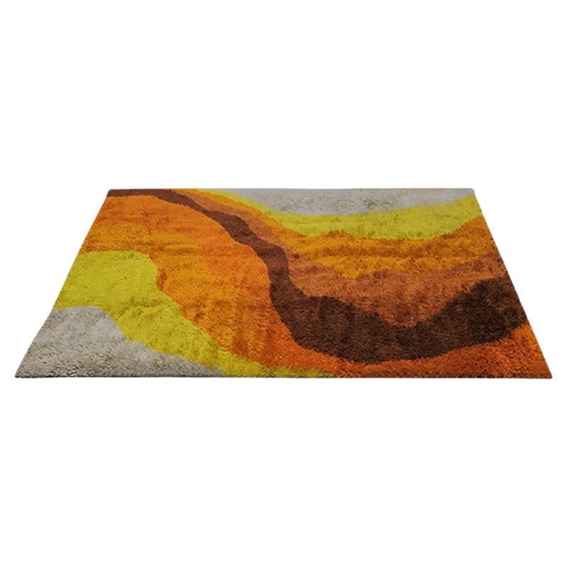 1970s Original Stunnig Space Age Rug in Wool, Made in Italy For Sale at ...