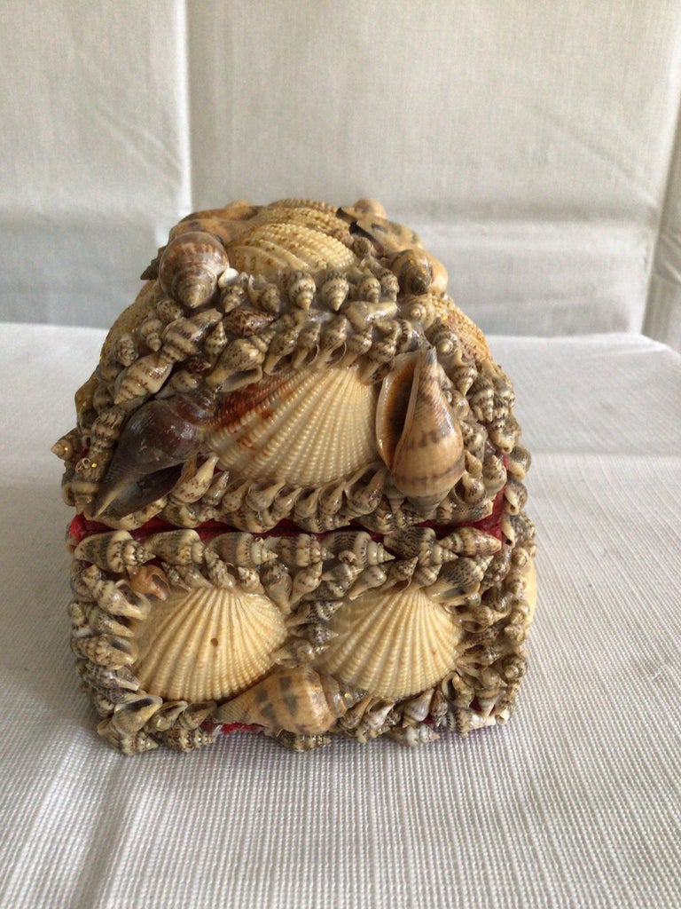 1970s Handmade Domed Top Shell Box For Sale at 1stDibs