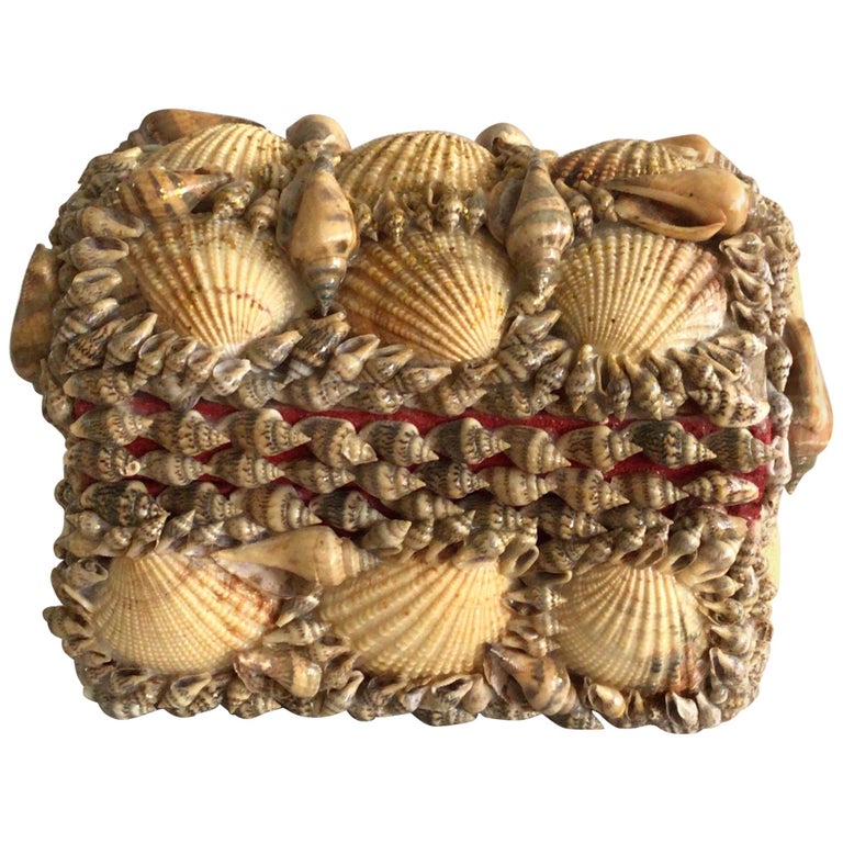 1970s Handmade Domed Top Shell Box For Sale at 1stDibs