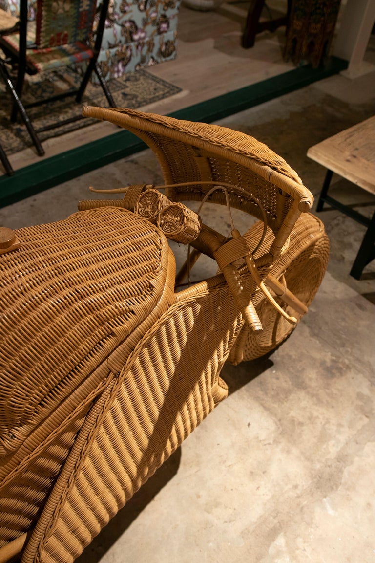 1970s Handmade Wicker and Bamboo Racing Motorcycle For Sale at 1stDibs