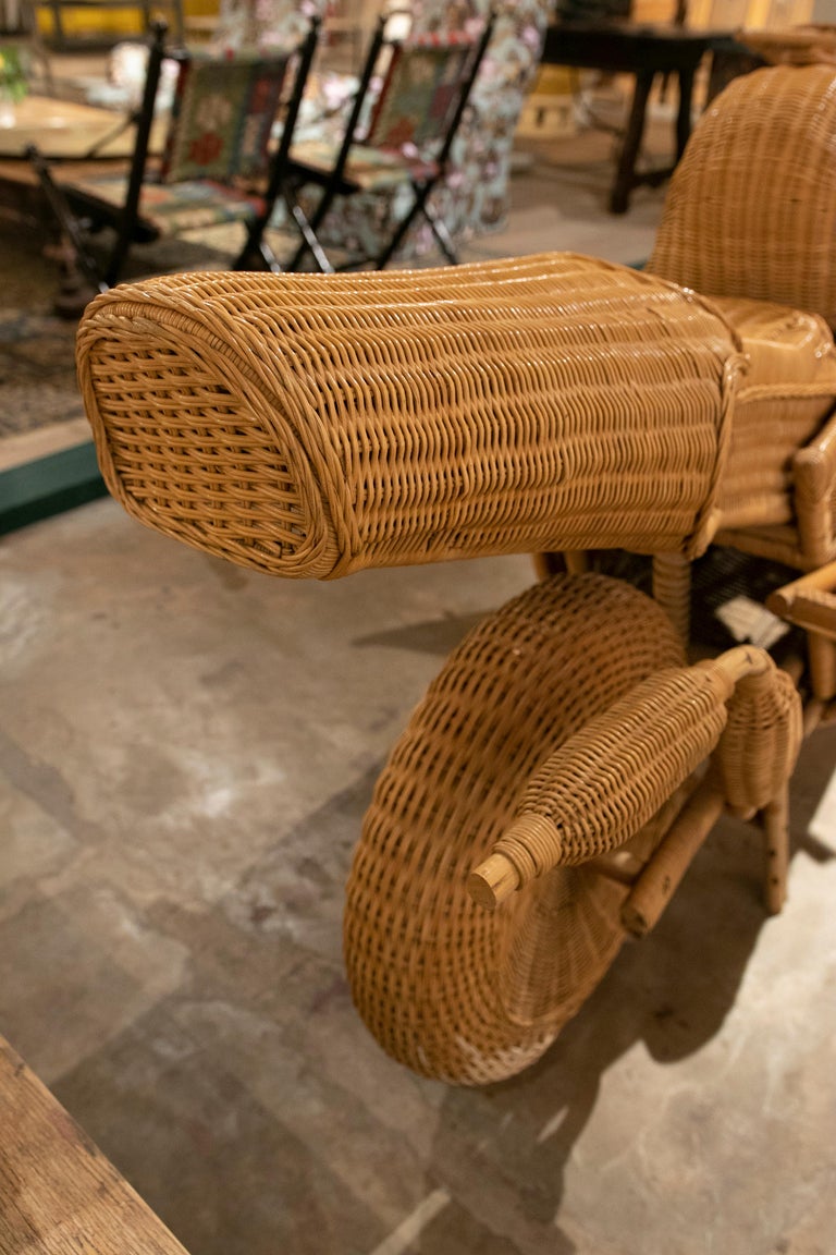 1970s Handmade Wicker and Bamboo Racing Motorcycle For Sale at 1stDibs