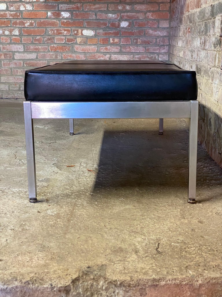 1970s Harter Black Vinyl and Steel Double Seat Bench For Sale at 1stDibs