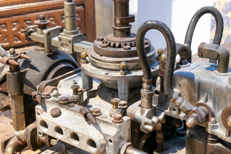 1970s Helicopter Sculpture Made with Assorted Old Mechanical Metal ...