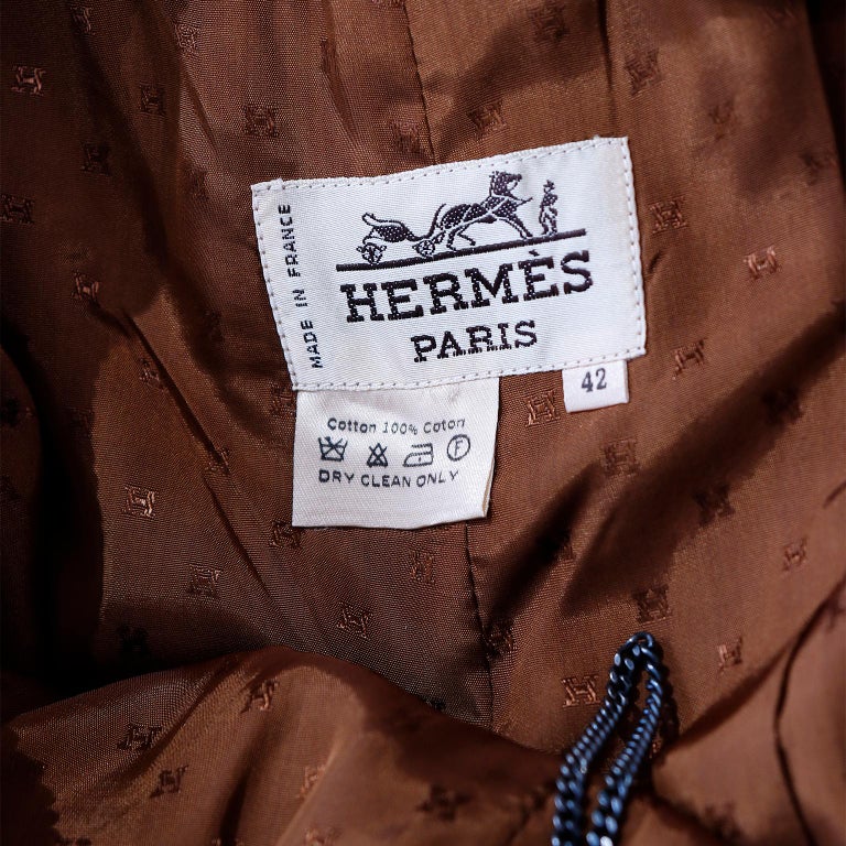 1970s Hermes Reversible Le Bien Aller Fox Hunt Scarf Print Jacket and ...
