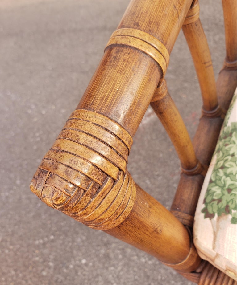 1970s High Hoop Back Rattan and Leather Straps Arm Chairs, a Pair For ...