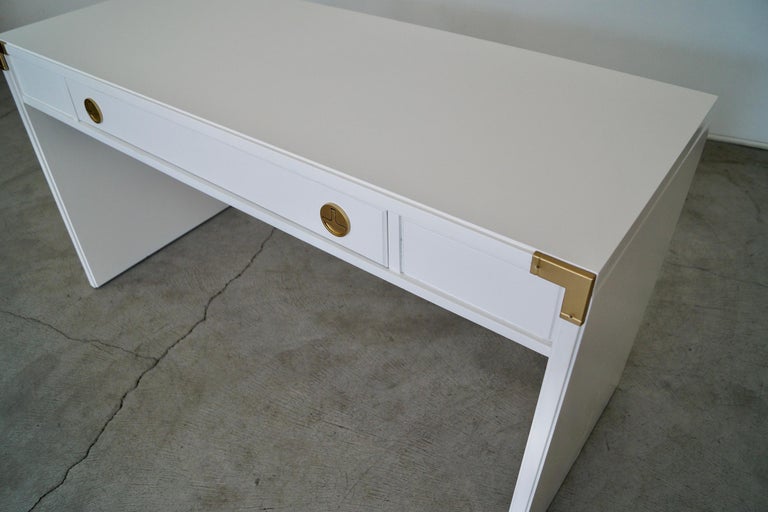 1970's Hollywood Regency Campaign Desk at 1stDibs
