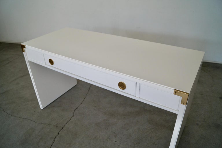 1970's Hollywood Regency Campaign Desk at 1stDibs