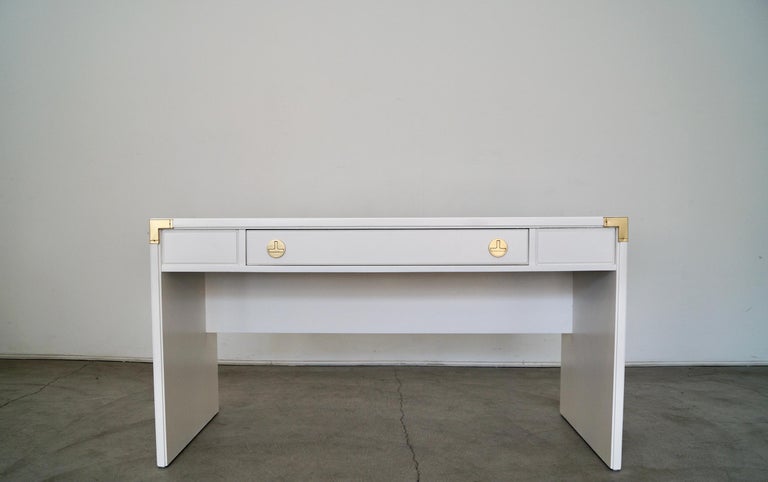 1970's Hollywood Regency Campaign Desk at 1stDibs