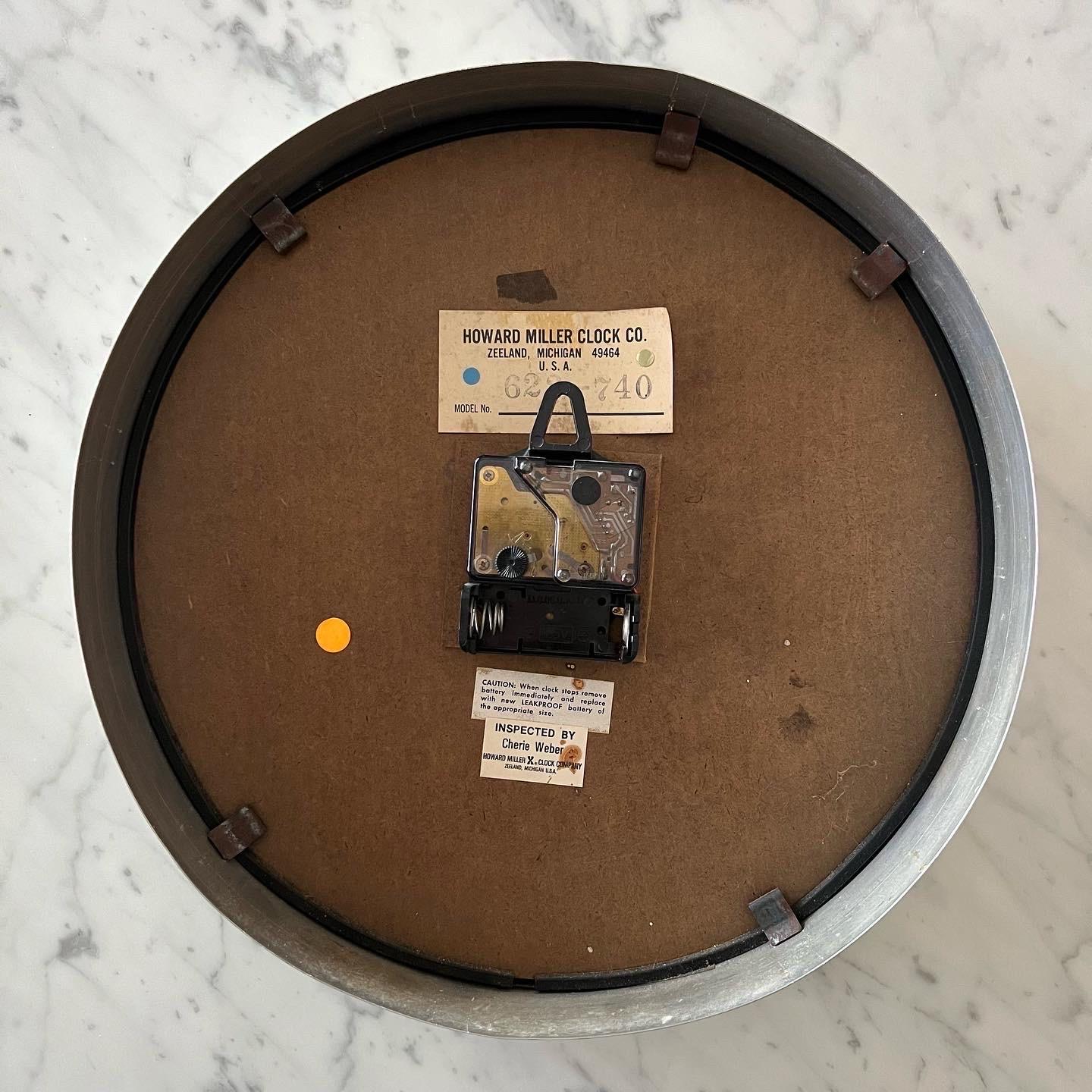1970s Howard Miller vintage modern minimalist wall clock For Sale at ...