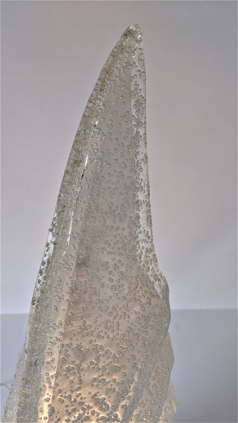 1970s Huge Acrylic Conch Shell Floor or Table Lamp by Rougier at 1stDibs