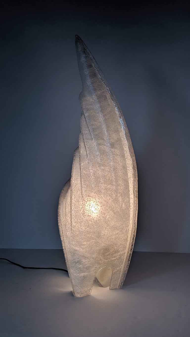 1970s Huge Acrylic Conch Shell Floor or Table Lamp by Rougier at 1stDibs