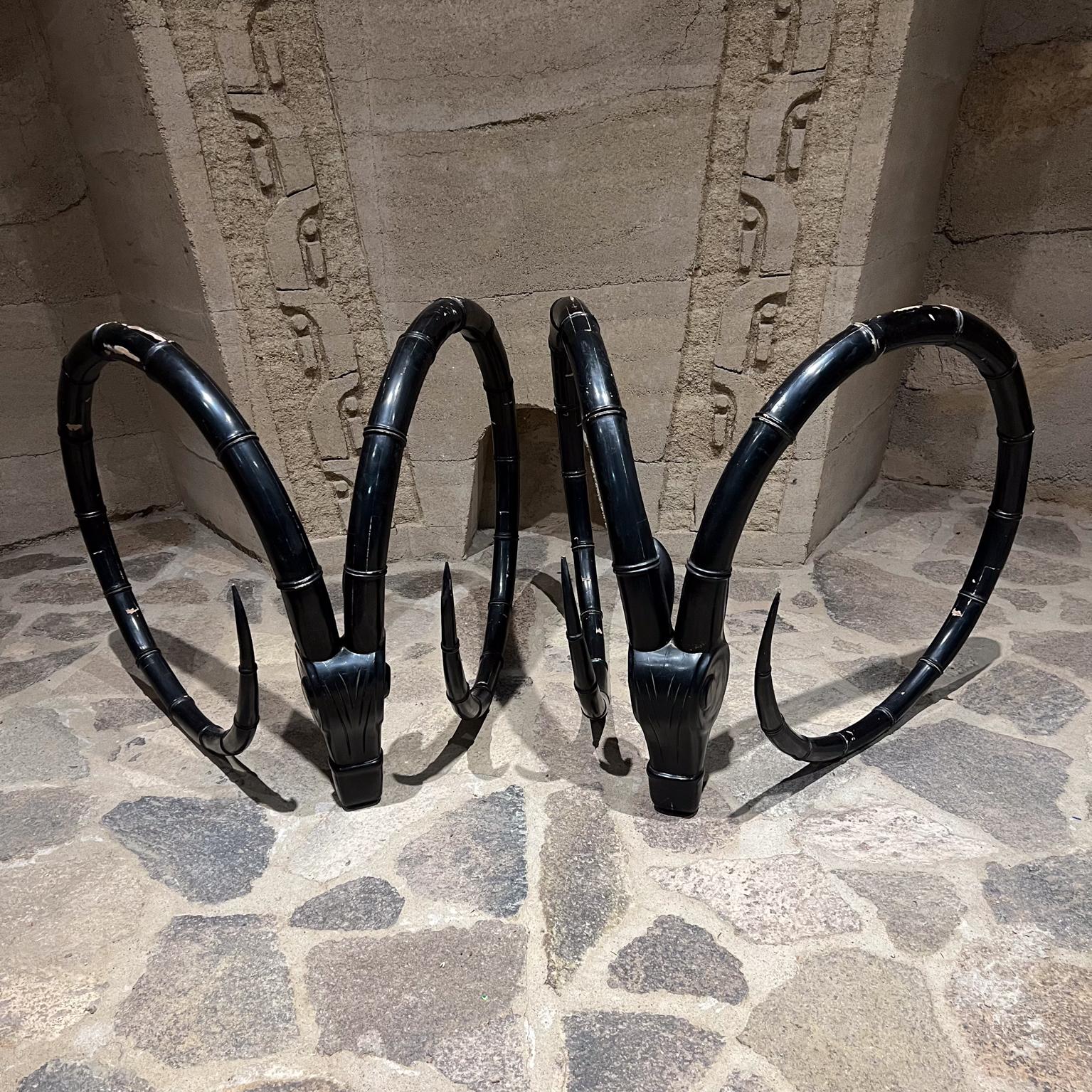 1970s Ibex Ram Head Dining Table Base Black Mahogany after Alain ...