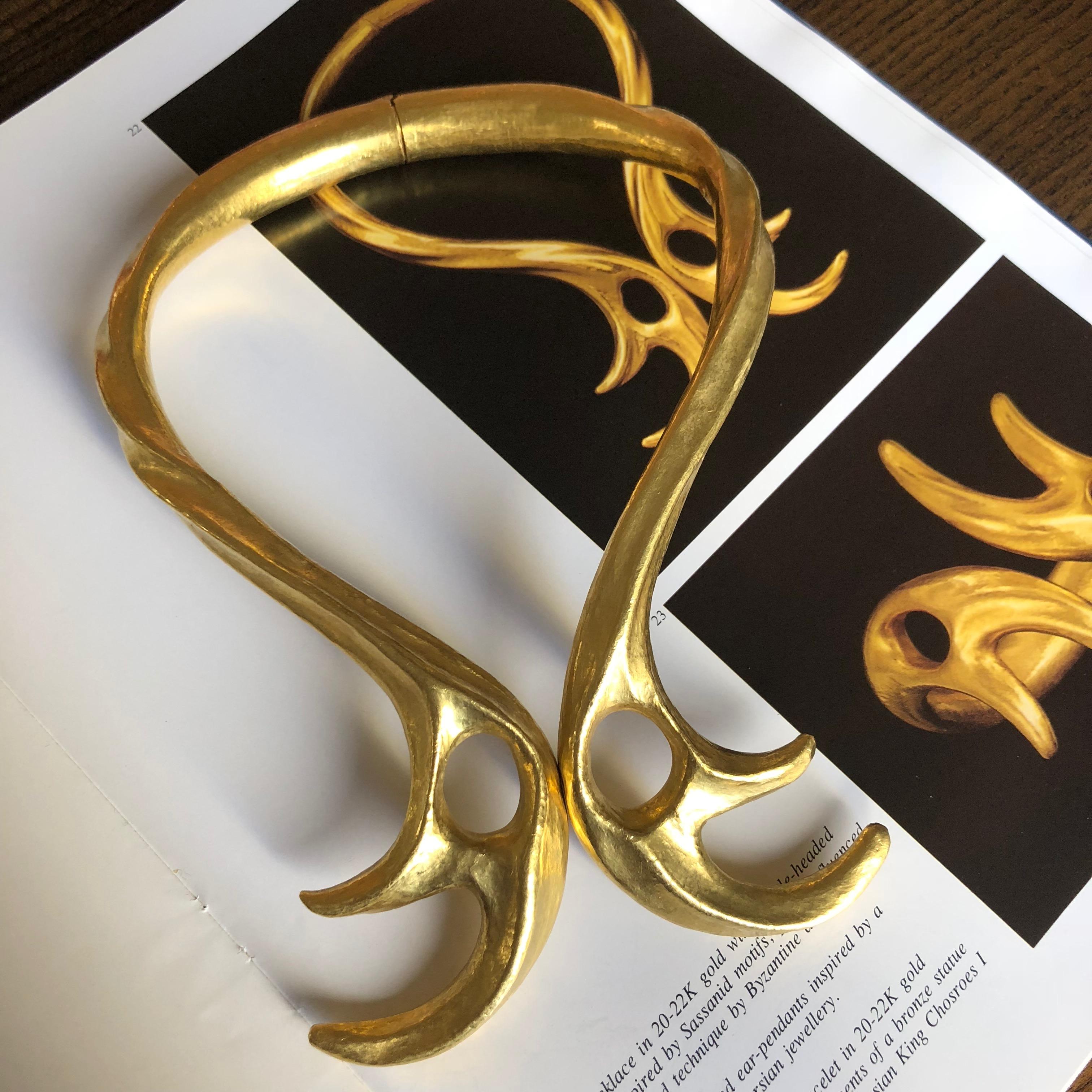 Ilias Lalaounis 22 Karat Gold Paleolithic Collar Necklace circa 1970 ...