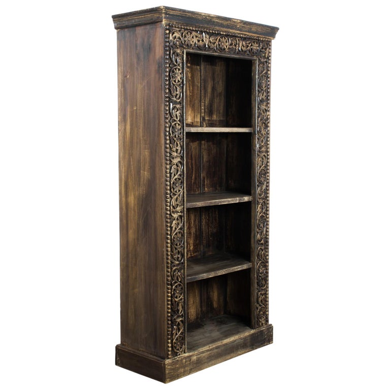 1970s Indian Wooden Bookshelf at 1stDibs