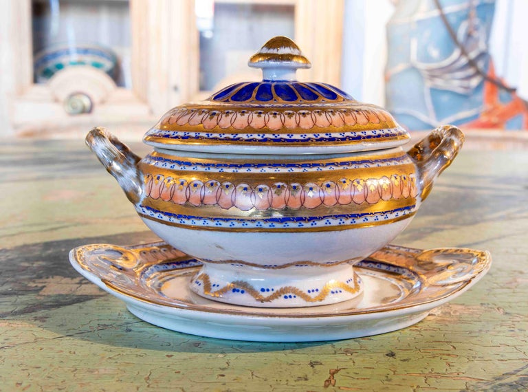 1970s Individual Hand-Painted Porcelain Tureen with Inscription For ...