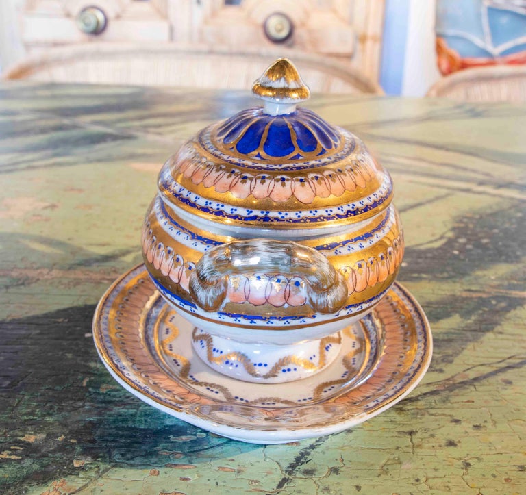 1970s Individual Hand-Painted Porcelain Tureen with Inscription For ...