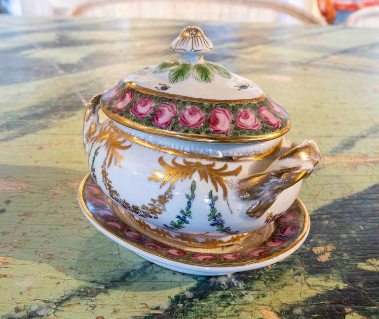 1970s Individual Hand Painted Porcelain Tureen with Inscription For ...