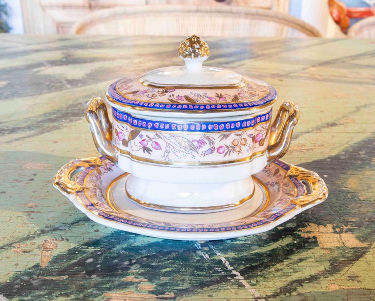 1970s Individual Hand Painted Porcelain Tureen with Inscription For ...